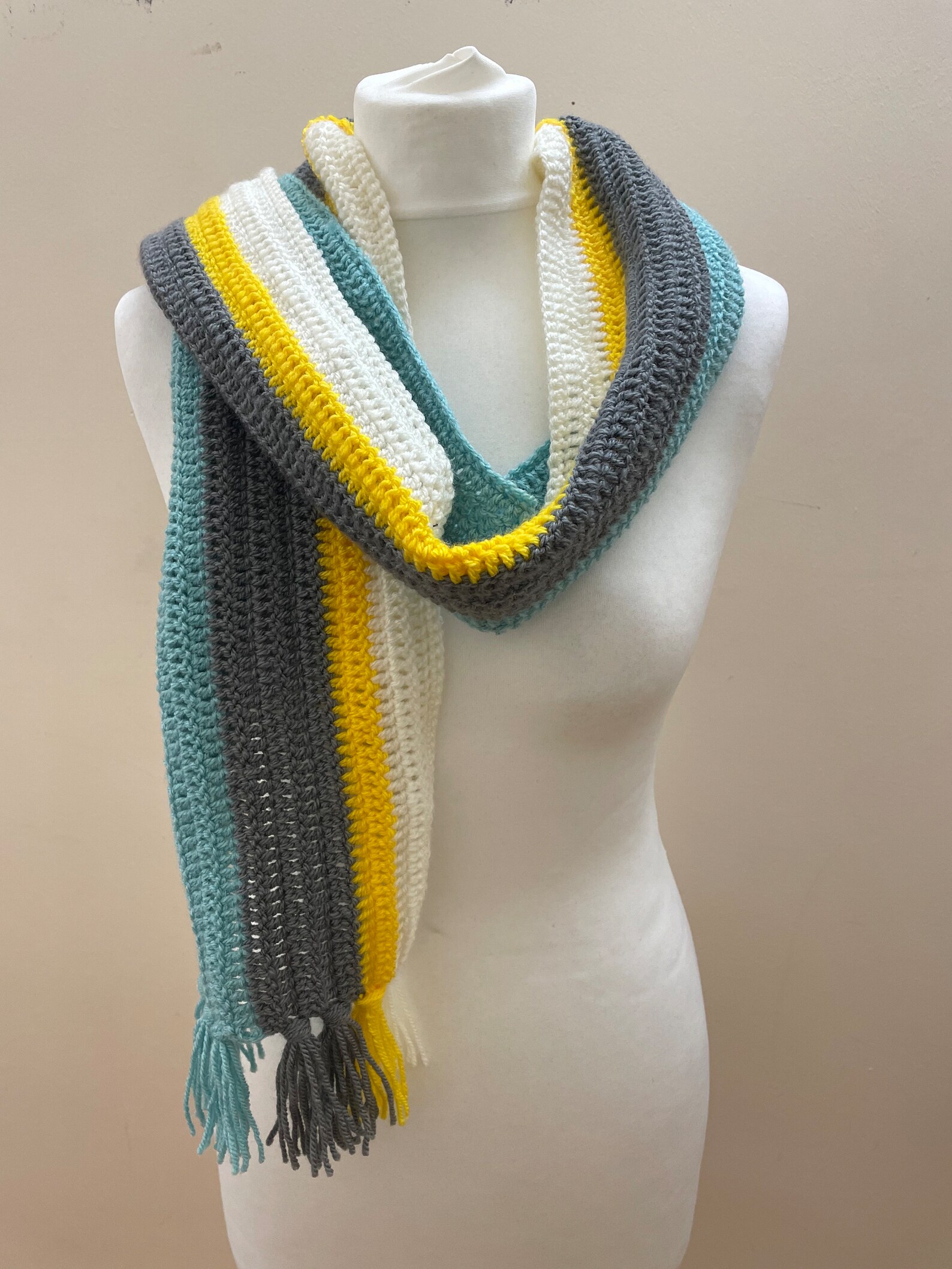 The Crochet Quad-colour Scarf PATTERN, Beginner Friendly & Easy to Use ...