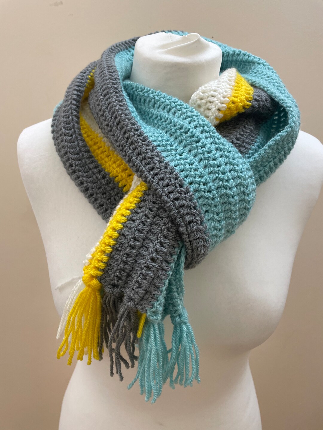 The Crochet Quad-colour Scarf PATTERN, Beginner Friendly & Easy to Use ...