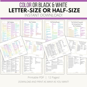 Scripture Reading Chart, Bible Reading Tracker, Includes Old Testament ...