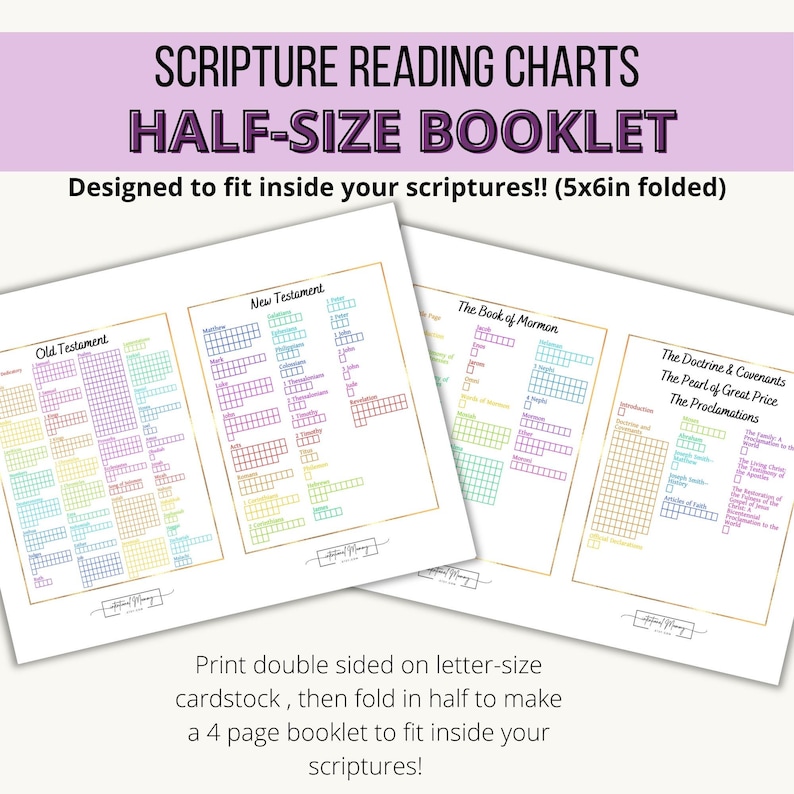 Scripture Reading Chart, Bible Reading Tracker, Includes Old Testament ...