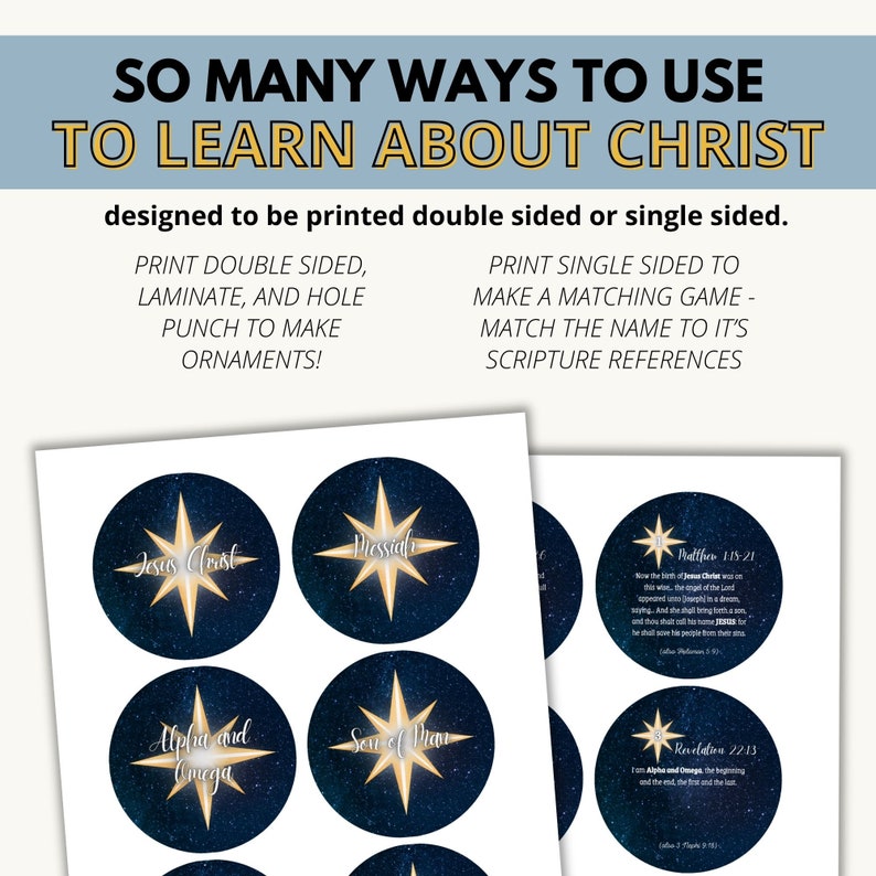 25 Names of Christ Ornaments Printable Christmas Advent Tradition ...