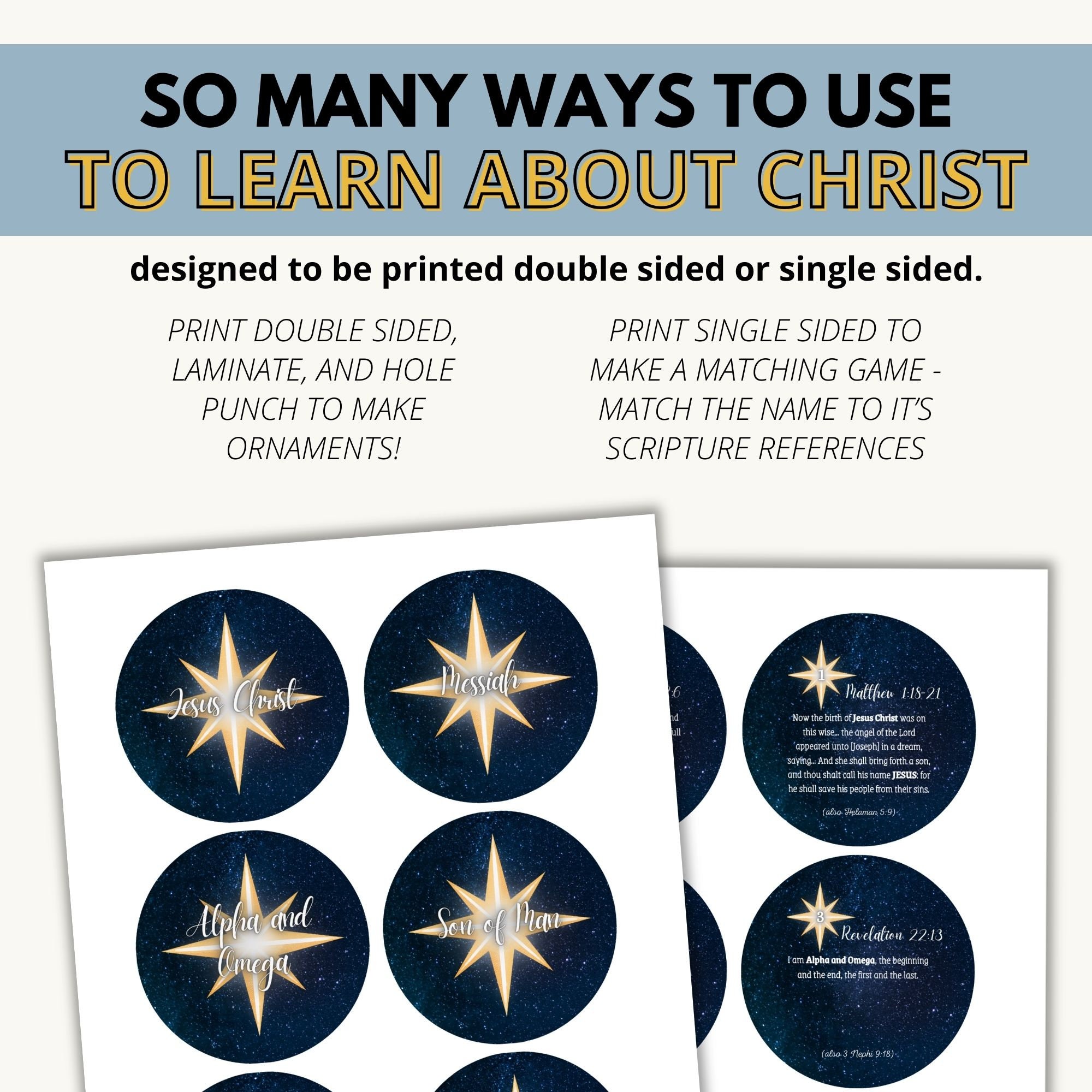 Names & Titles of Christ Printable Ornament Christmas Advent Tradition ...