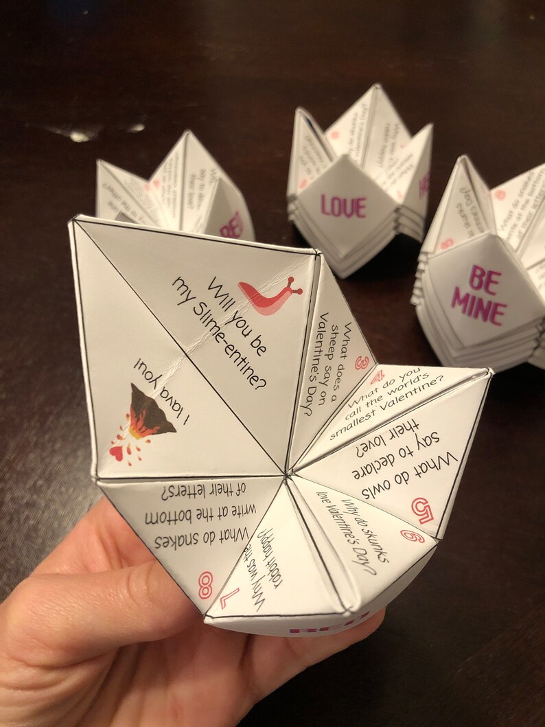 Valentine's Day Kids Joke Teller / Cootie Catcher / Fortune Teller ...