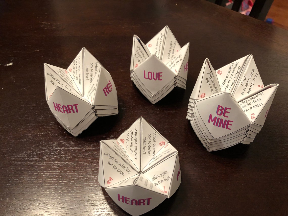 Valentine's Day Kids Joke Teller / Cootie Catcher / Fortune Teller ...