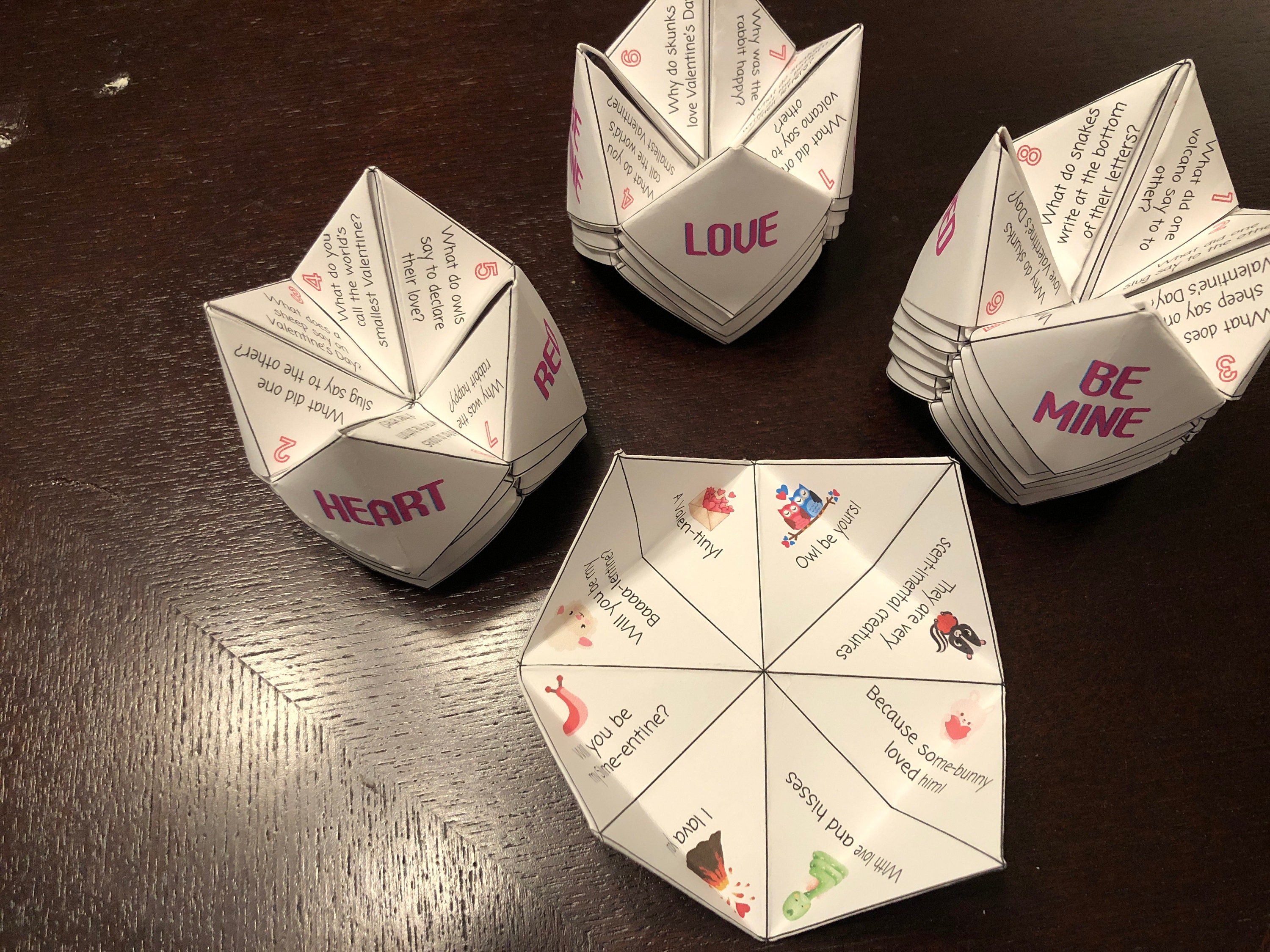 Valentine's Day Kids Joke Teller / Cootie Catcher / Fortune Teller ...