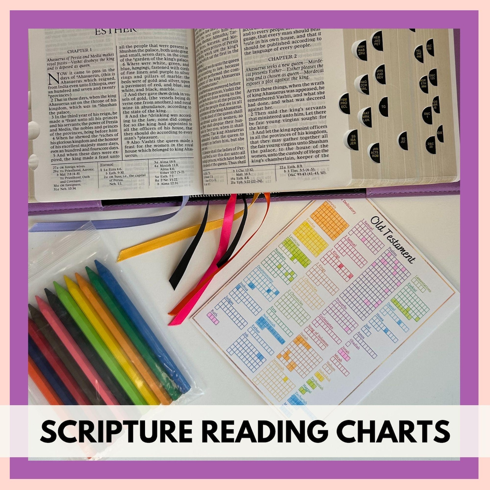Scripture Reading Chart, Bible Reading Tracker, Includes Old Testament ...