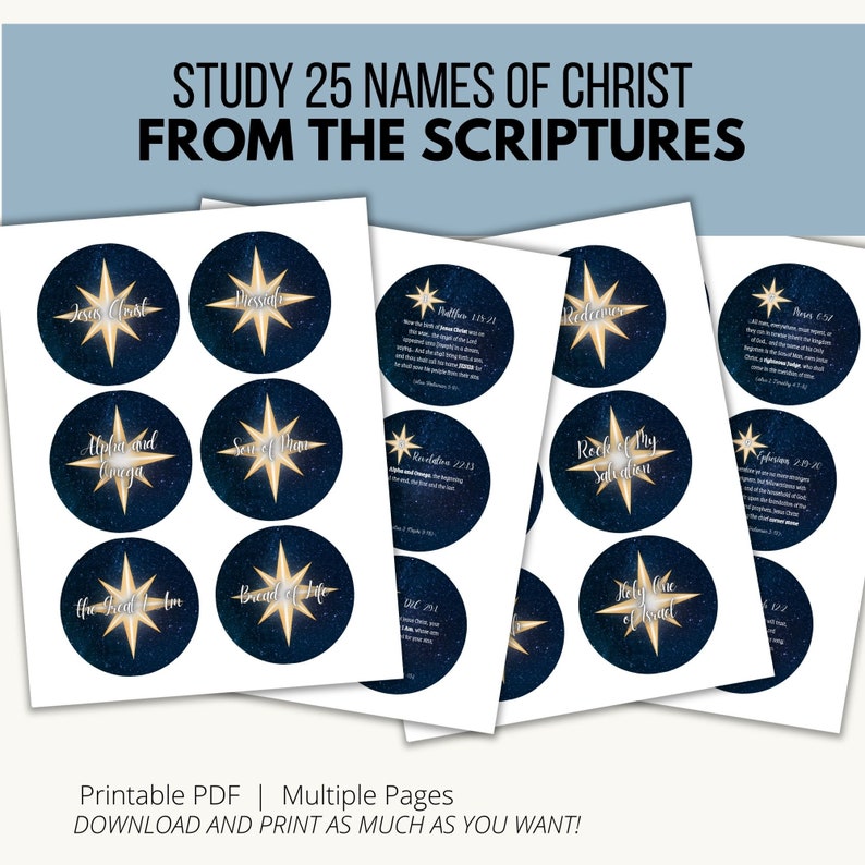 25 Names of Christ Ornaments Printable Christmas Advent Tradition ...
