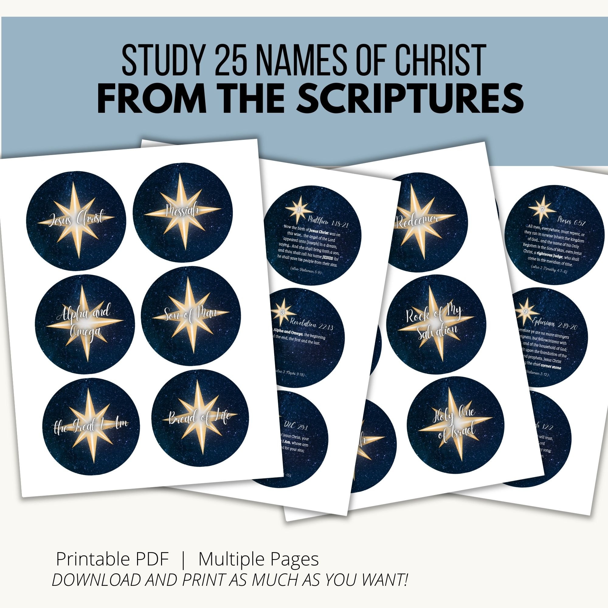 Names & Titles of Christ Printable Ornament Christmas Advent Tradition ...