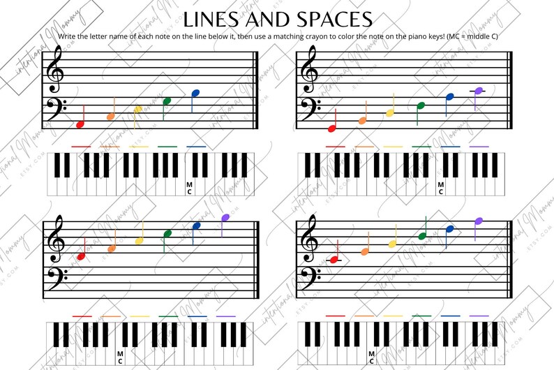 Piano Practice Worksheets Beginner - Etsy