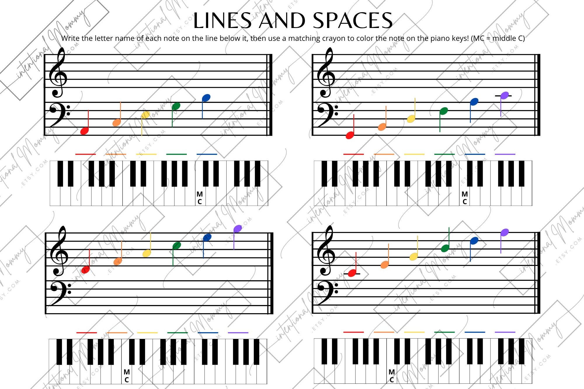 Piano Practice Worksheets Beginner - Etsy