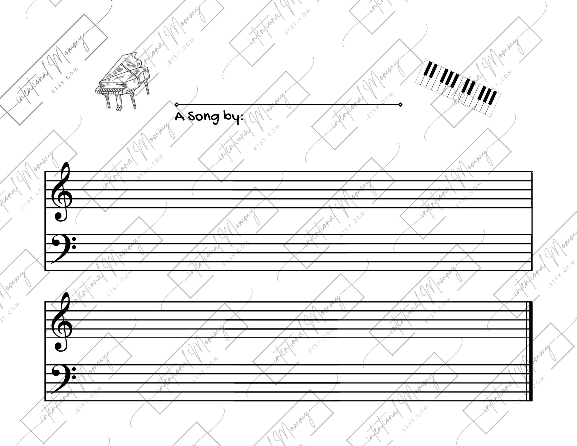 Piano Practice Worksheets Beginner - Etsy