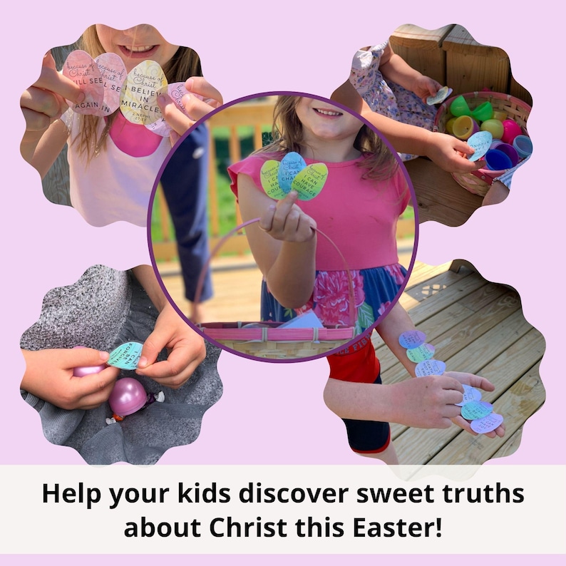 Because of Christ... Easter Egg Hunt Inserts, Jesus Christ Centered Easter Tradition With Bible ...