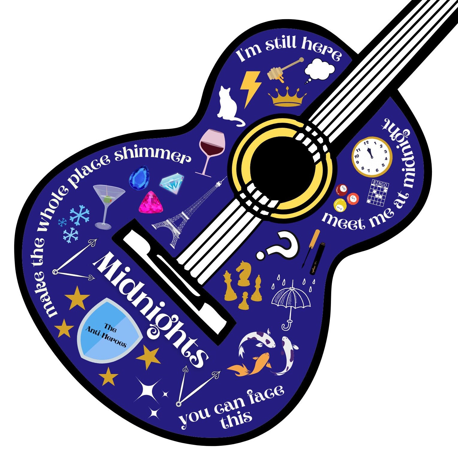 Taylor Swift Digital Download Midnights Guitar Transparent Background ...