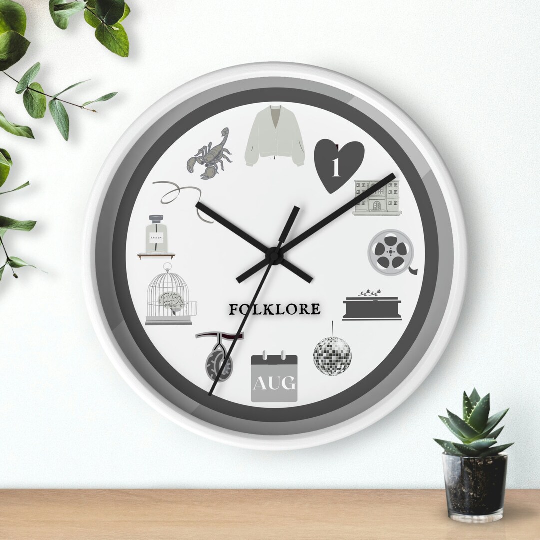 Taylor Swift Folklore Clock Clock Swiftie Clocks 24hr 12hr Home Decor ...