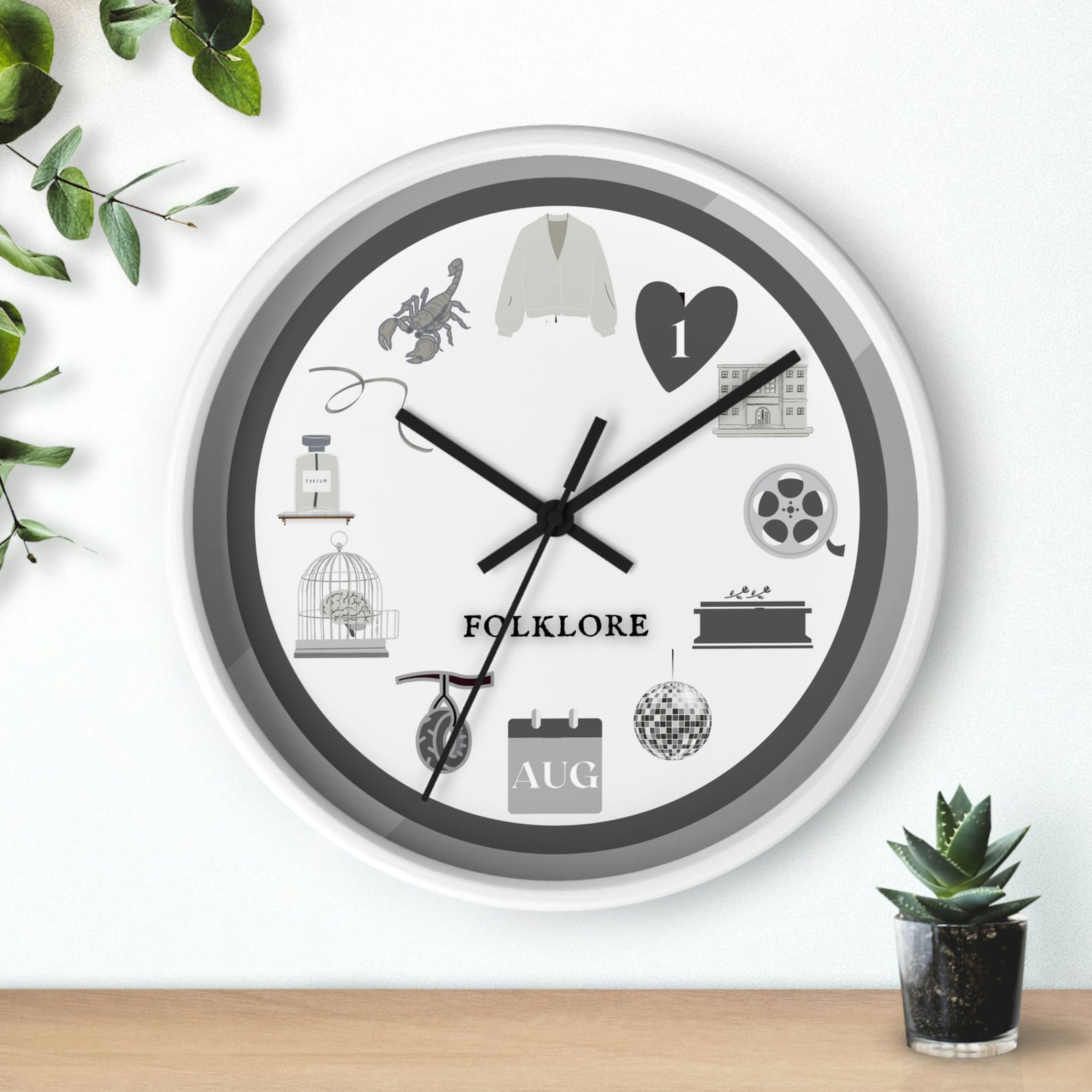 Taylor Swift Folklore Clock Clock Swiftie Clocks 24hr 12hr Home Decor ...