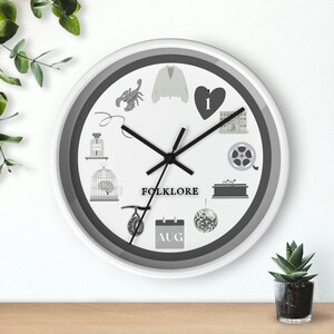 Taylor Swift Folklore Clock Clock Swiftie Clocks 24hr 12hr Home Decor ...