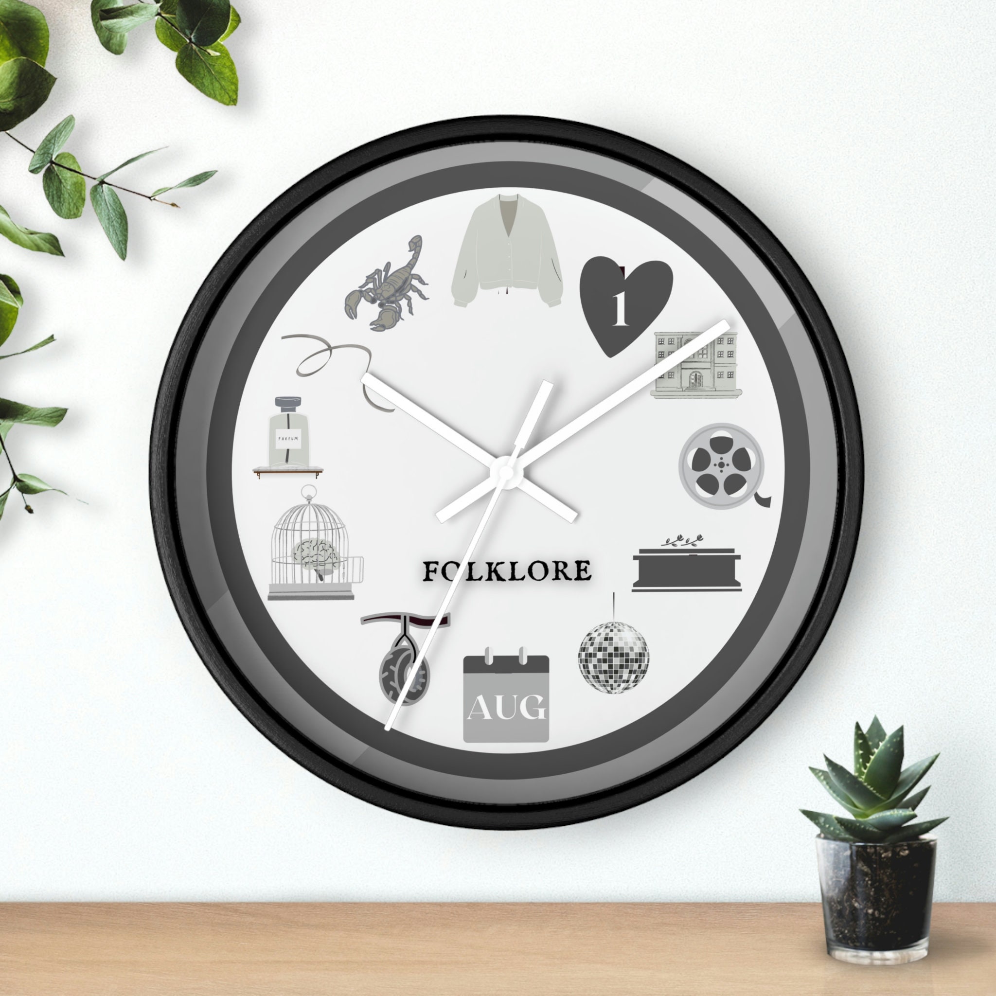Taylor Swift Folklore Clock Clock Swiftie Clocks 24hr 12hr Home Decor ...