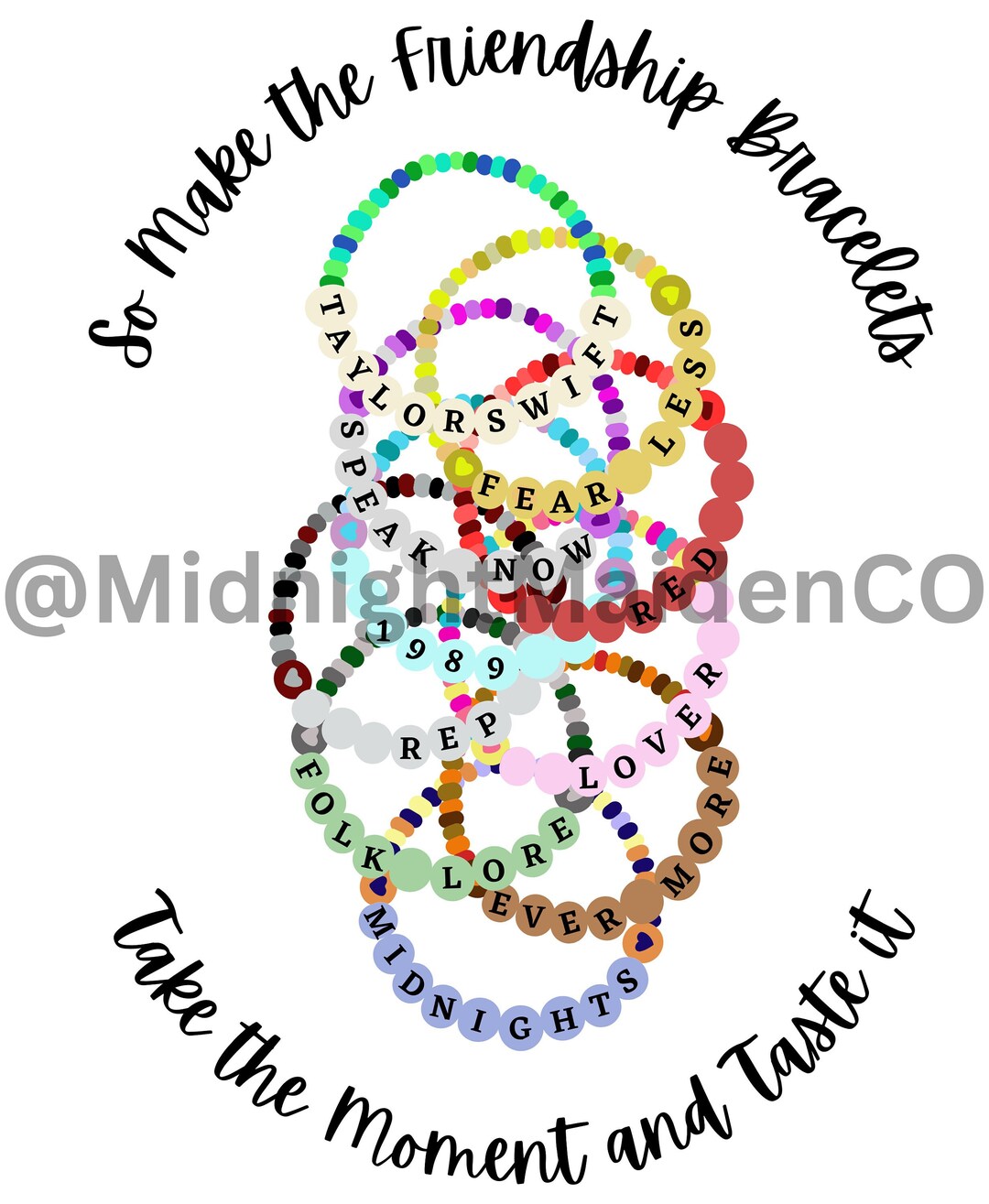 Taylor Swift Albums as Friendship Bracelet Download Transparent ...