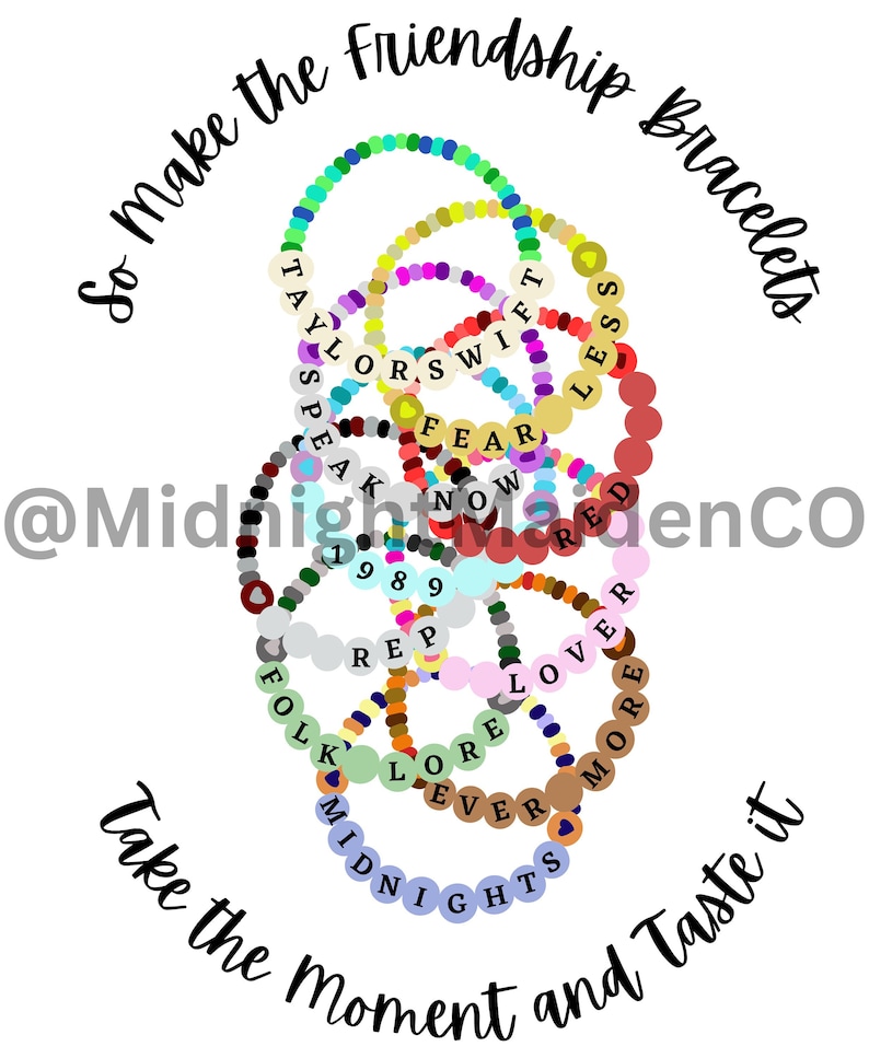 Taylor Swift Albums as Friendship Bracelet Download Transparent ...