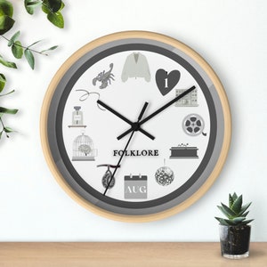 Taylor Swift Folklore Clock Clock Swiftie Clocks 24hr 12hr Home Decor ...