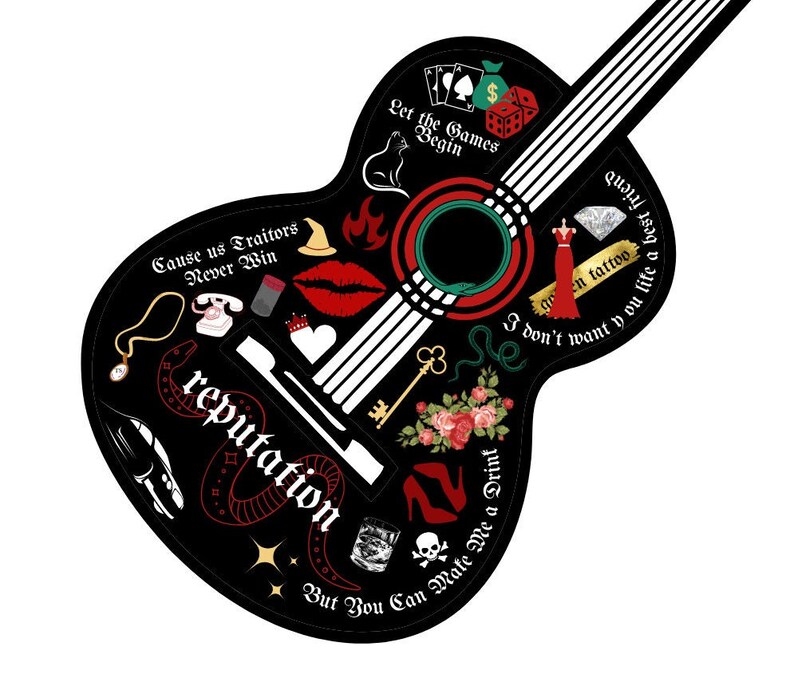 Taylor for Cricut Reputation Guitar Eras Tour PNG Digital Downloads ...