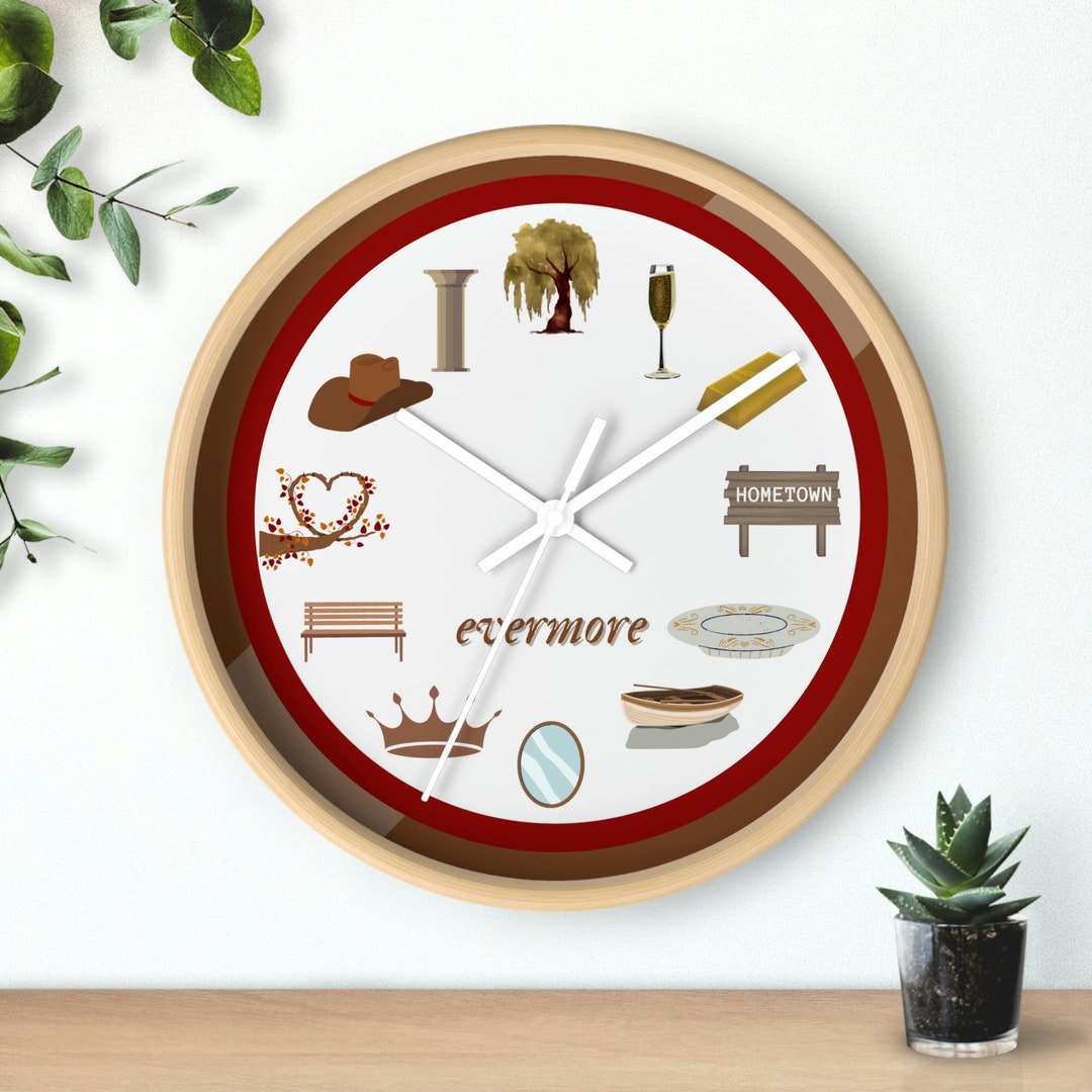 Taylor Swift Evermore Clock Clock Swiftie Clocks 24hr 12hr Home Decor ...