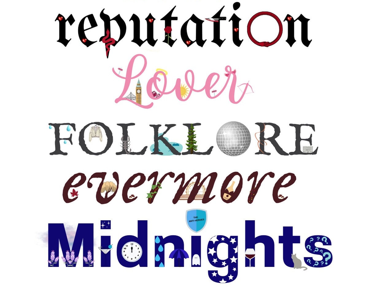 Taylor Swift Digital Download PNG Bundle Album Titles - Etsy