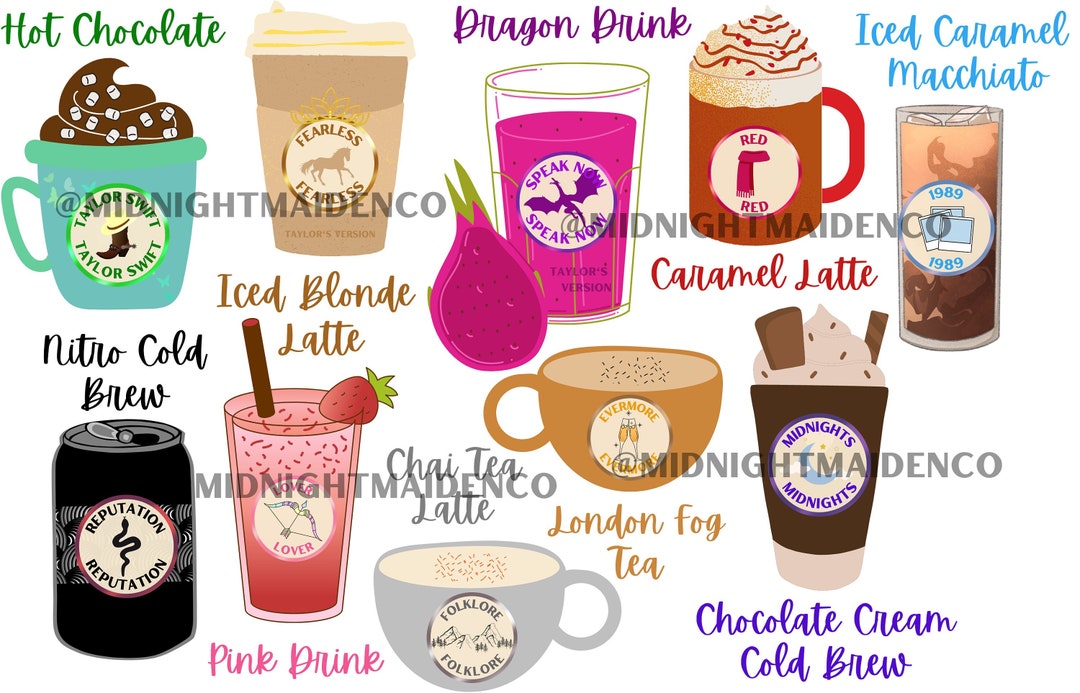 Taylor Swift Albums as Coffee Transparent Background 'digital Downloads ...