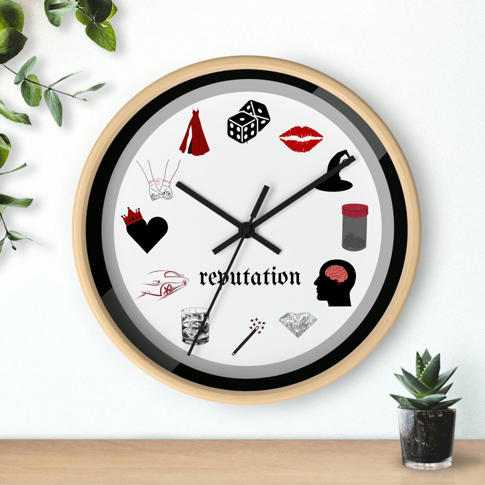 Taylor Swift Reputation Clock Clock Swiftie Clocks 24hr 12hr Home Decor ...