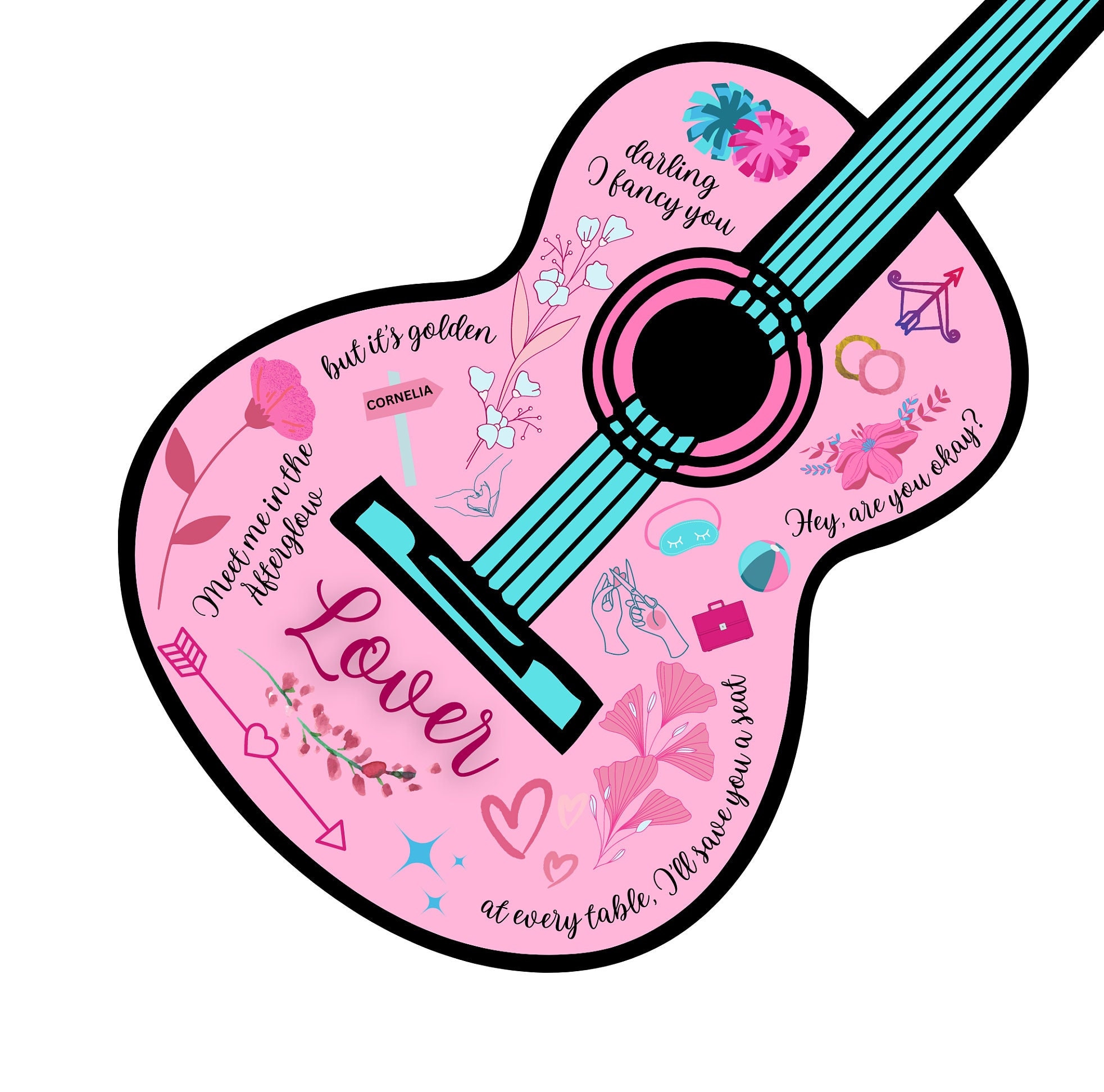 Taylor Swift Digital Download Lover as Guitar Transparent Background ...