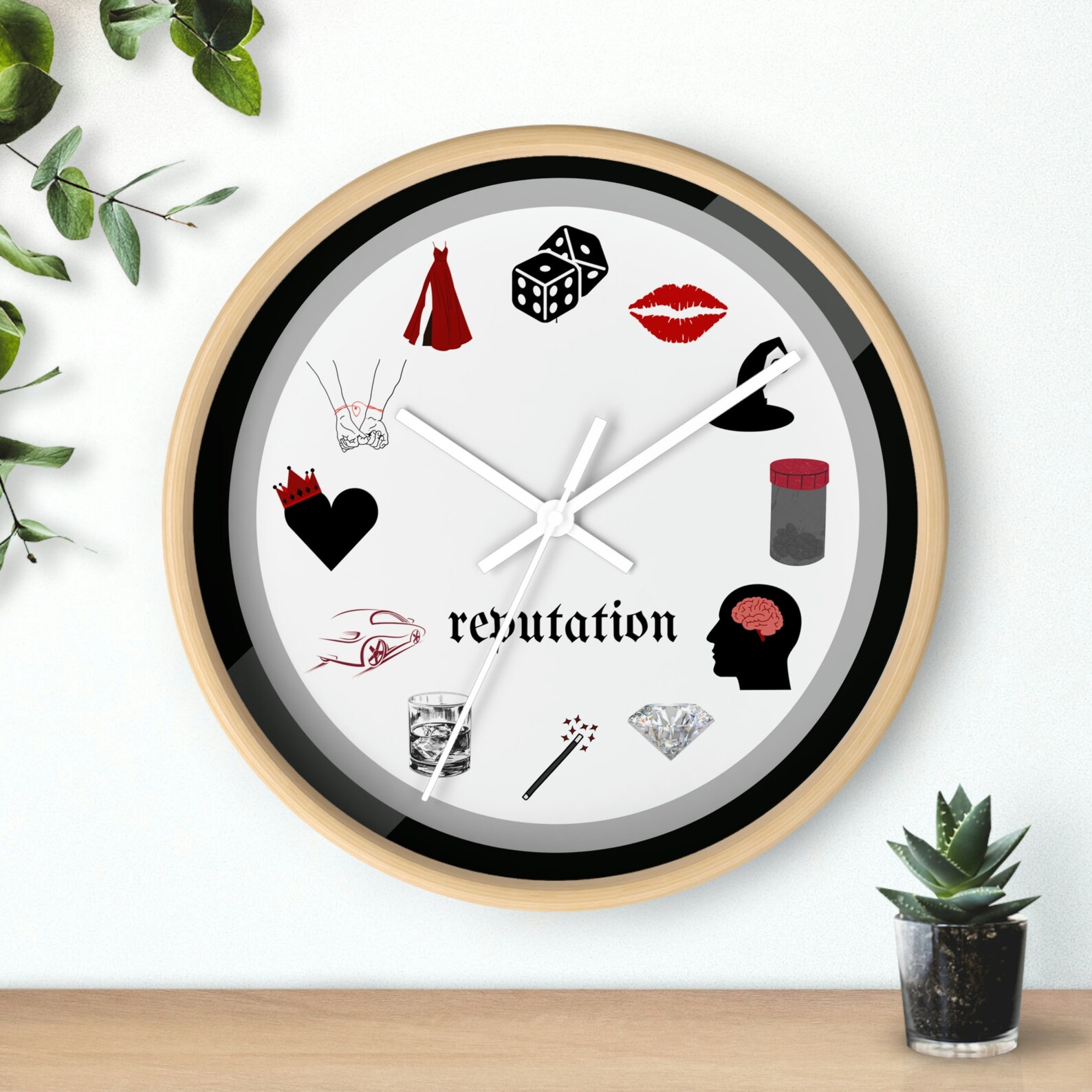 Taylor Swift Reputation Clock Clock Swiftie Clocks 24hr 12hr Home Decor ...