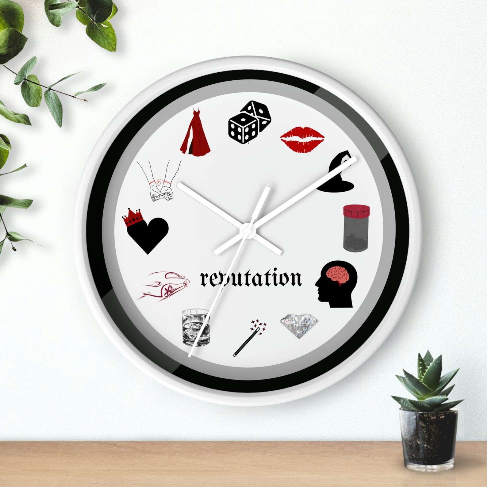 Taylor Swift Reputation Clock Clock Swiftie Clocks 24hr 12hr Home Decor ...