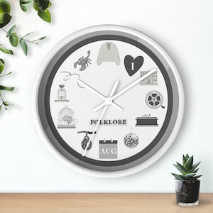 Taylor Swift Folklore Clock Clock Swiftie Clocks 24hr 12hr Home Decor ...