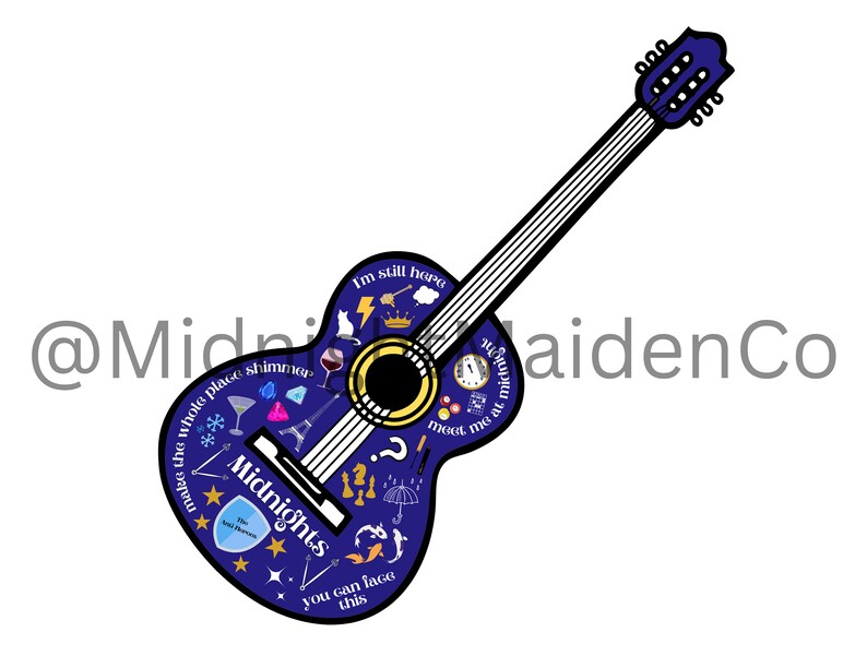 Taylor Swift Digital Download Midnights Guitar Transparent Background ...
