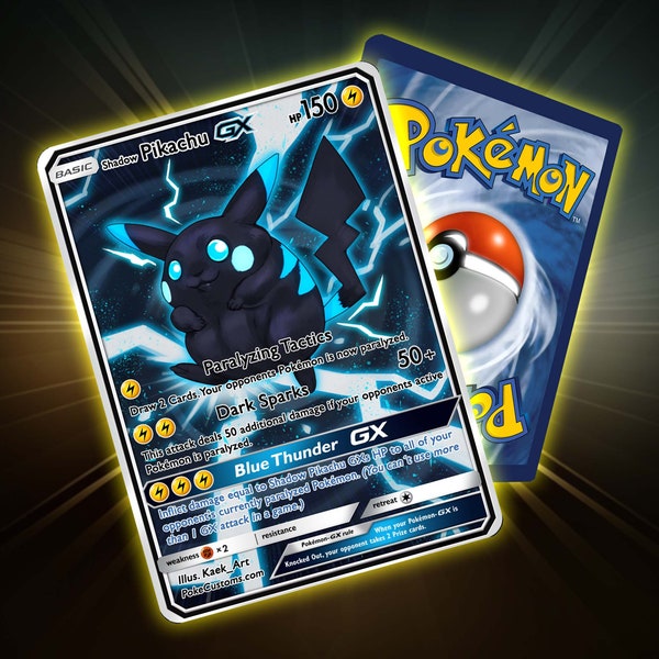 Shadow Pikachu Custom Card - Etsy