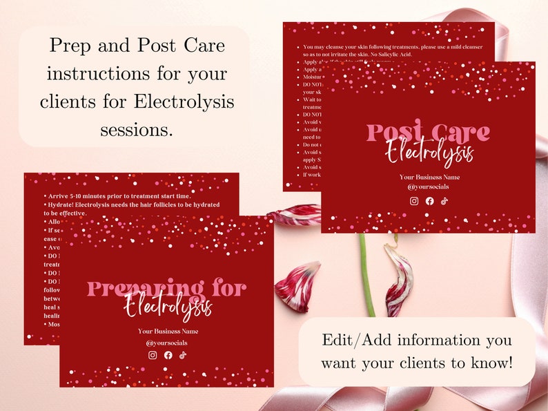 Electrolysis Prep Card and Post Care Card Bundle - Etsy