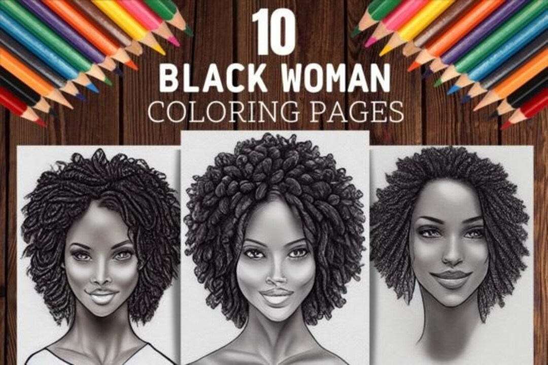 Black Women Coloring Pages, Beautiful Africal-american Women Graphics ...