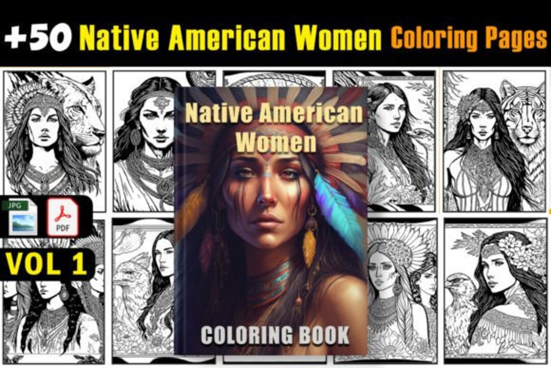 Native American Women Coloring Pages, Beautiful Women Graphics, 50 ...
