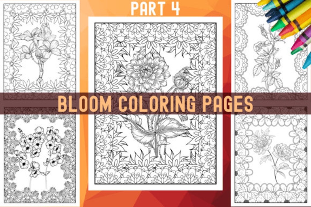 Bloom Flowers Coloring Pages, Beautiful Blooms Graphics, Part 4, 10 ...