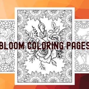 Bloom Flowers Coloring Pages, Beautiful Blooms Graphics, Part 2, 10 ...