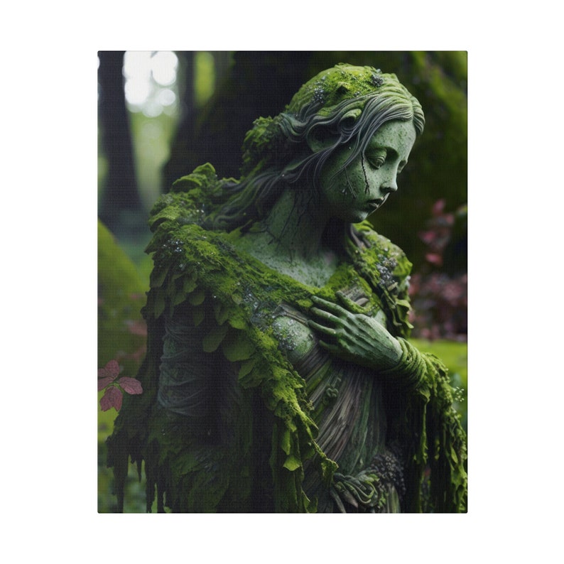 Statue Wrapped With Moss | Forest Wall Art Moss | Mother Nature Art ...