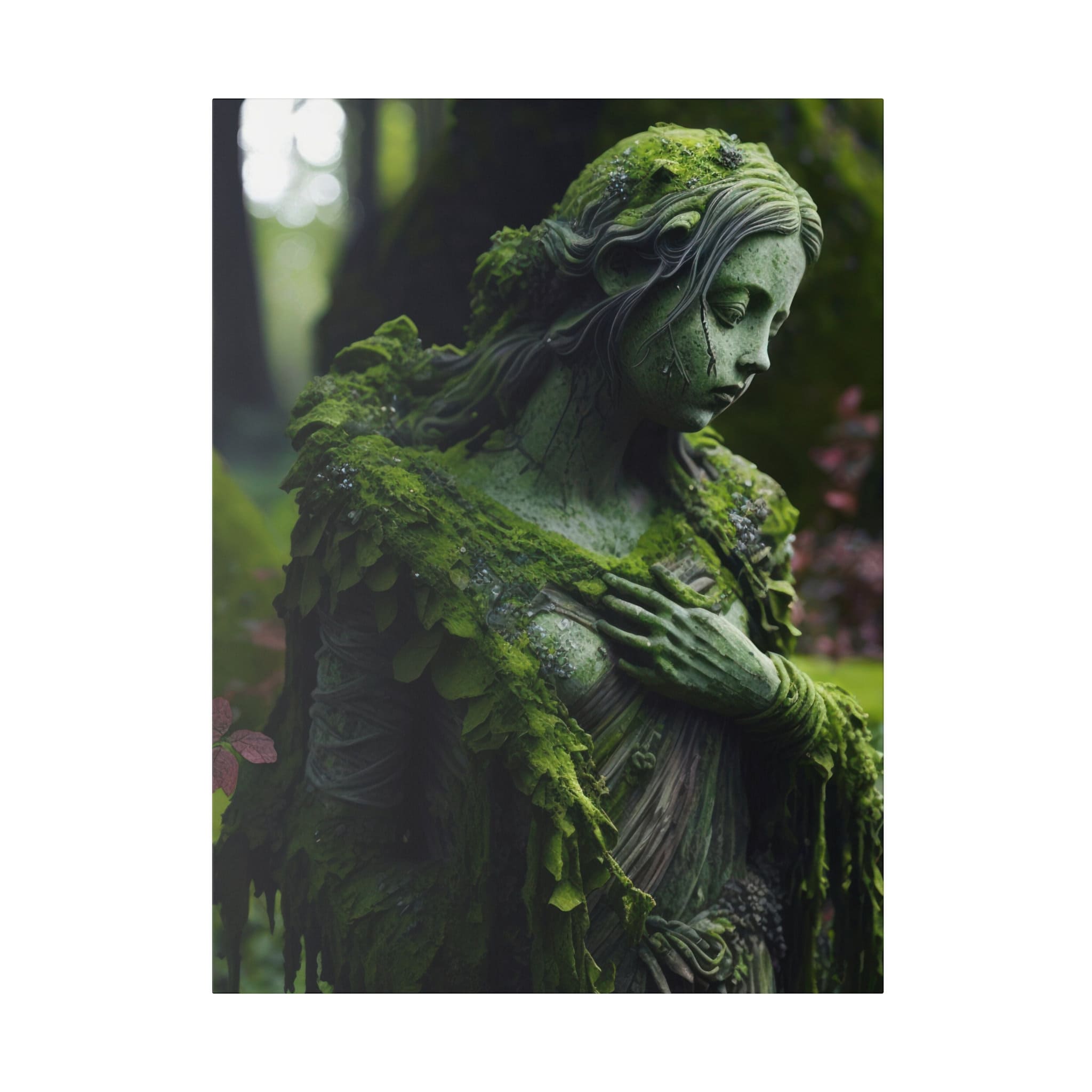 Statue Wrapped With Moss | Forest Wall Art Moss | Mother Nature Art ...