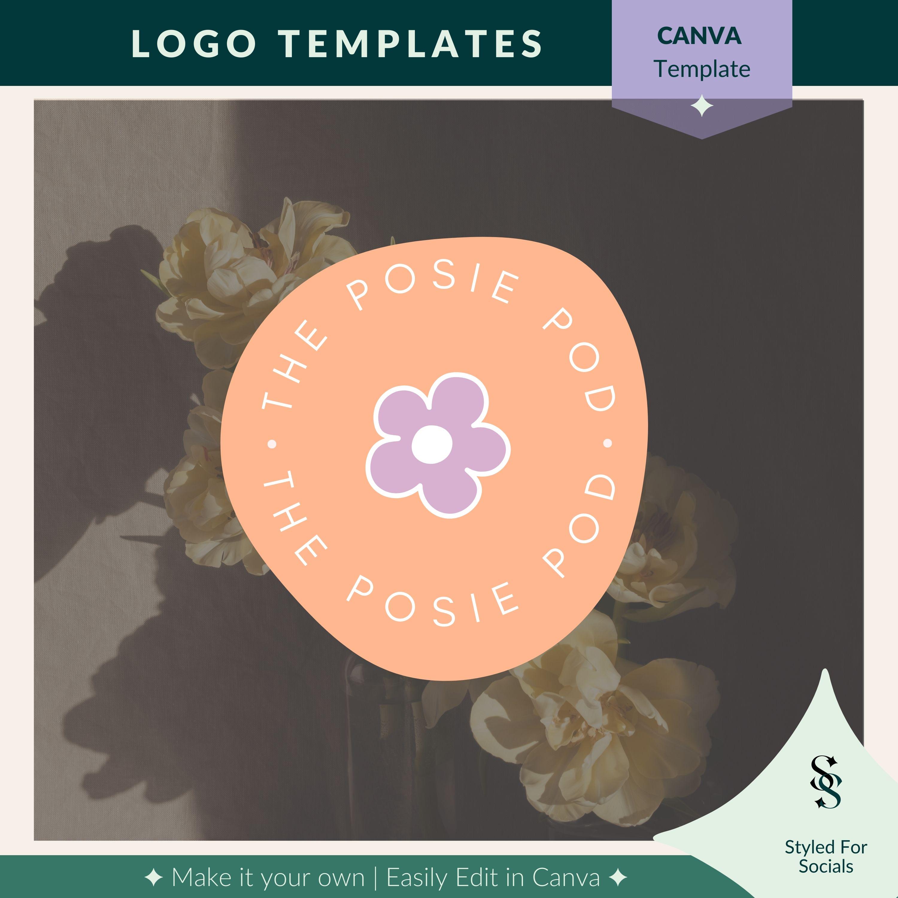 Bright, Bold & Fun DIY Logo Templates, Editable Canva Logo, Branding ...