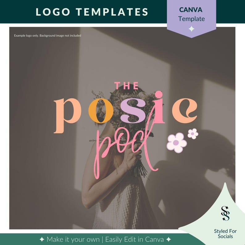 Bright, Bold & Fun DIY Logo Templates, Editable Canva Logo, Branding ...