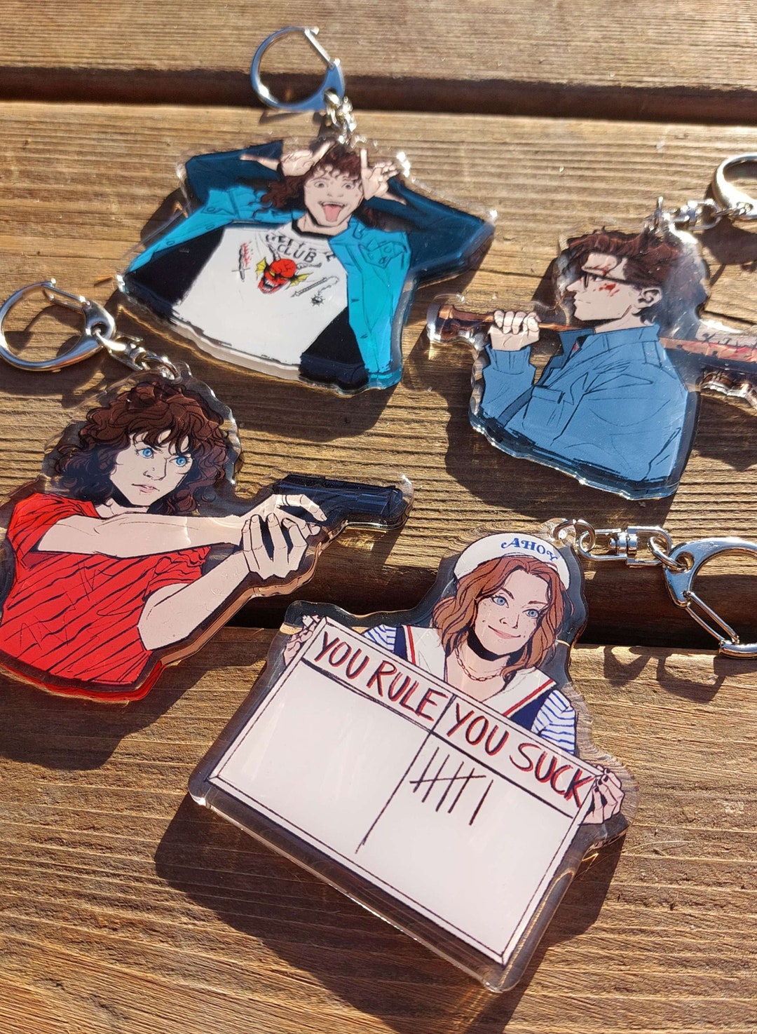 Stranger Things Keychains - Eddie Munson, Steve Harrington, Nancy ...