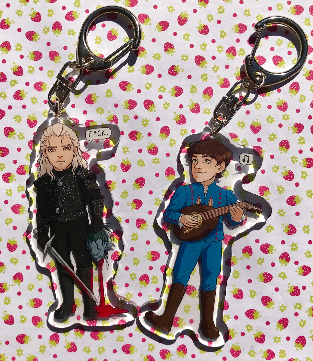 The Witcher Keychains - Geralt of Rivia, Jaskier - Etsy
