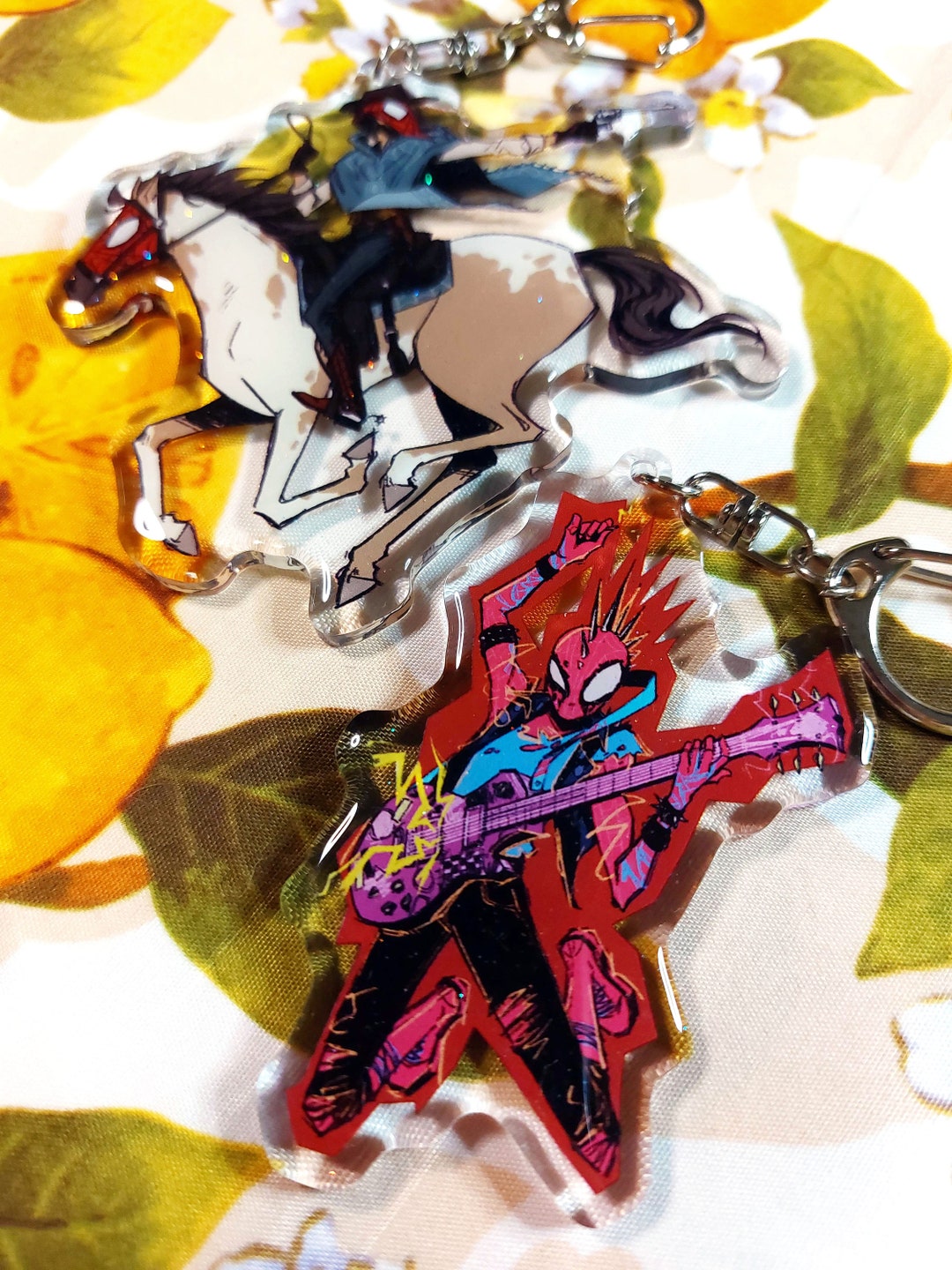 Across the Spider-verse Spider-man Keychains - Hobie Brown (spider-punk), Web-slinger - Etsy