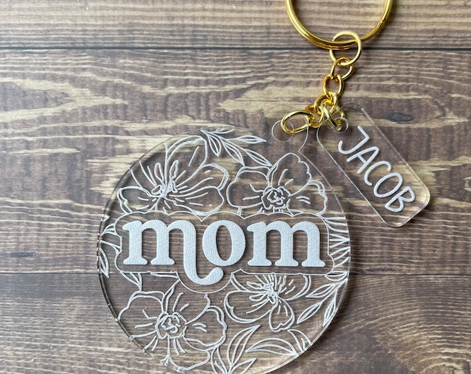 Mom Keychain Mothers Day Gift for Mom Mom Acrylic Keychain Personalized ...