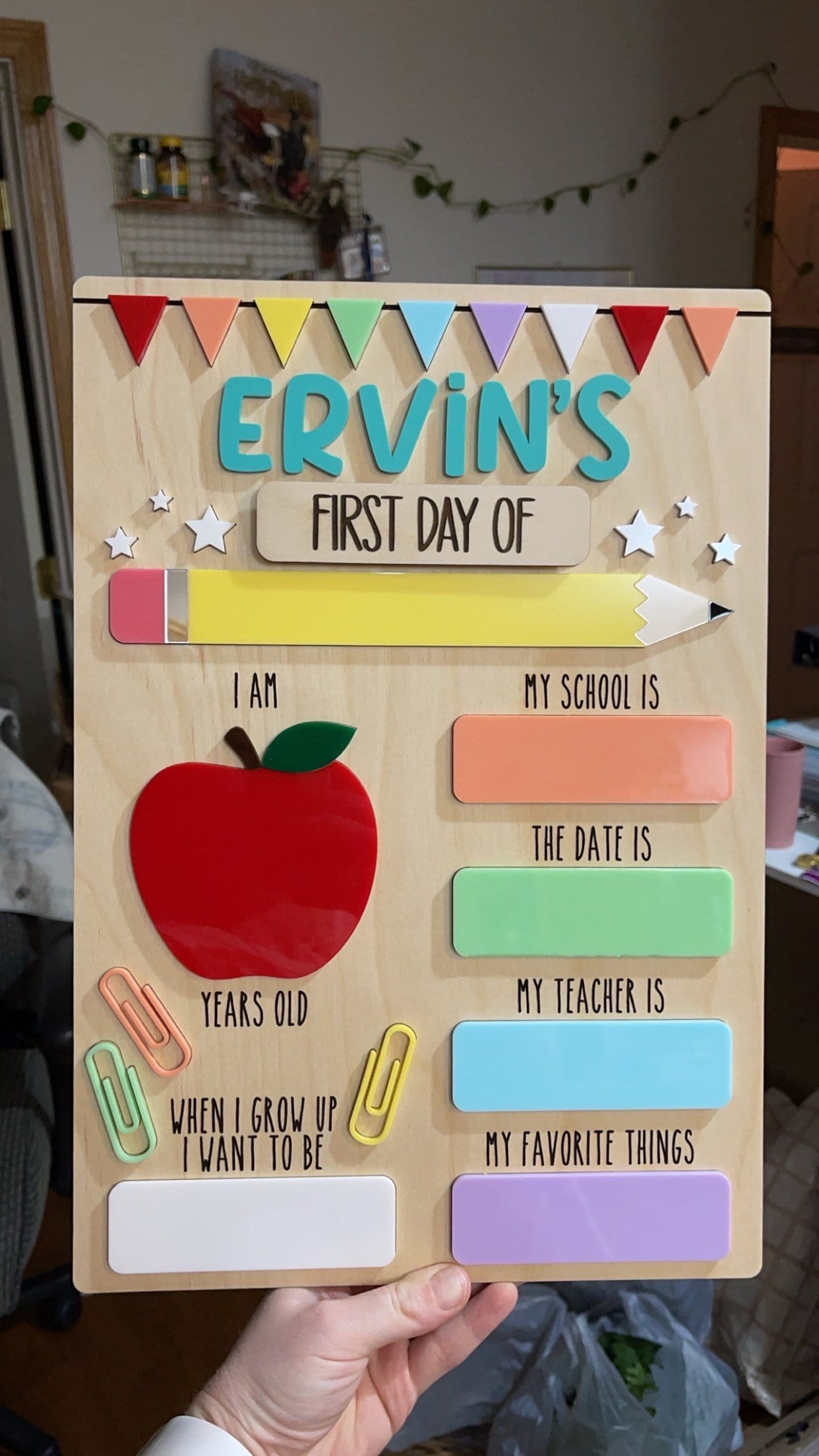 Back to School Personalized Interchangeable First Day of School Last ...