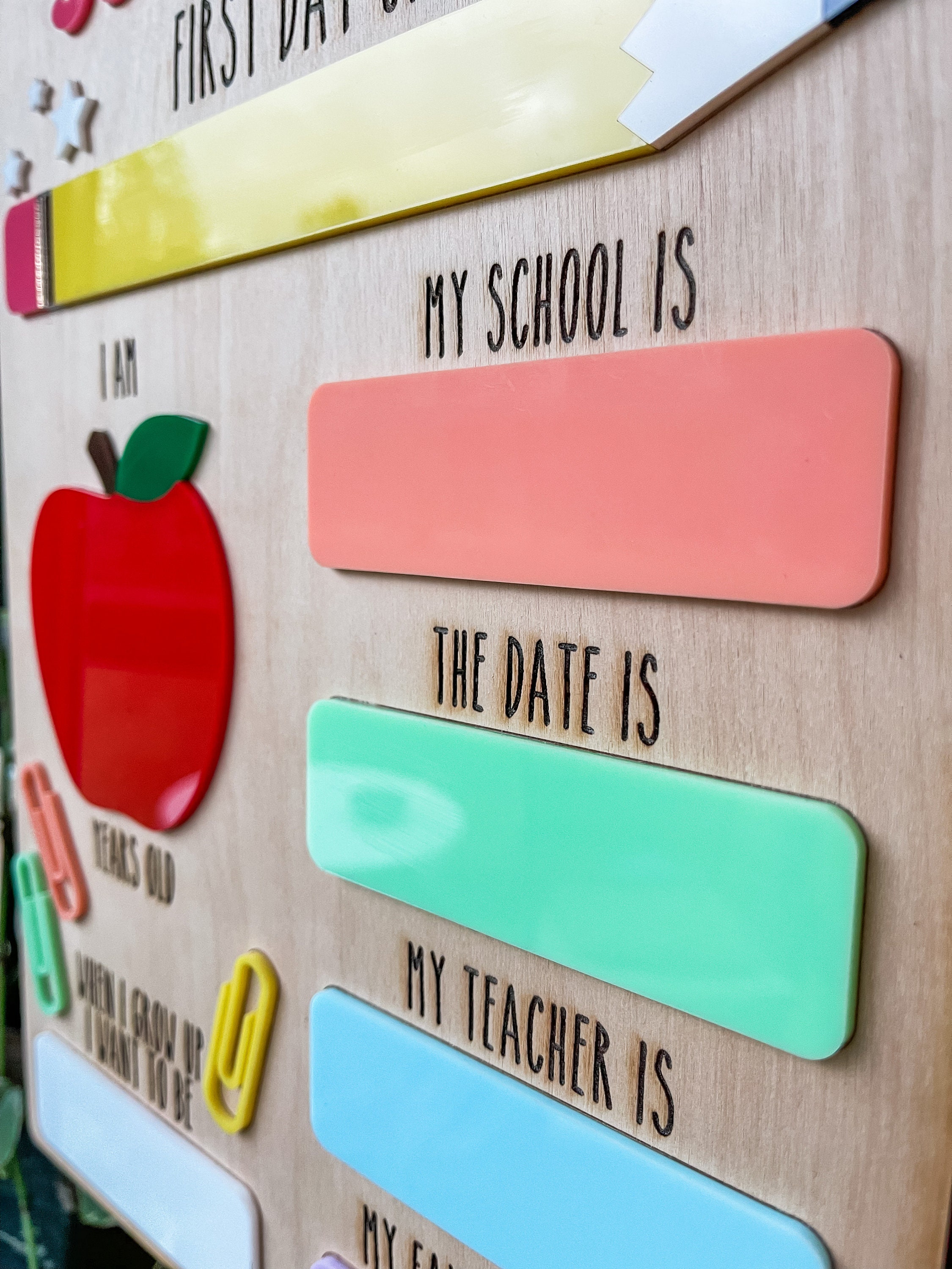 Back to School Personalized Interchangeable First Day of School Last ...